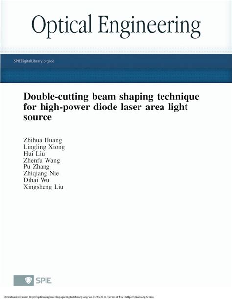 Pdf Double Cutting Beam Shaping Technique For High Power Diode
