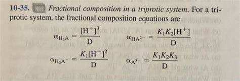 Solved 10 35 Wractional Composition In A Triprotic System