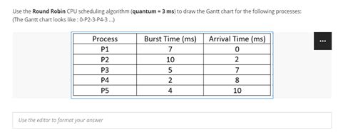 Solved Use The Round Robin CPU Scheduling Algorithm Quantum Chegg