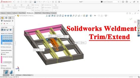 How To Use Weldment Trim Extend Feature In Solidworks Youtube