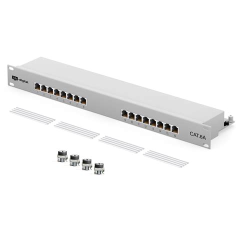 Patch Panel 19 Inch 16 Port Cat6a Light Gray Buy At Hd Digital 5490