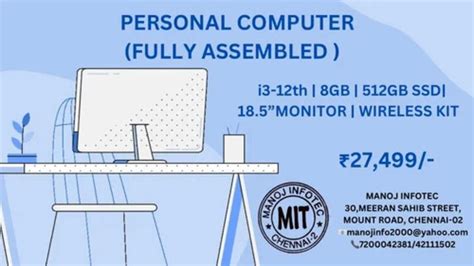 Windows 10 Assembled Computer Desktops 8 Gb Core I3 At ₹ 13999set In