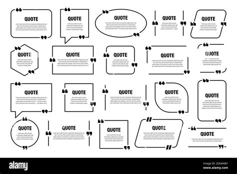 Set Of Isolated Quote Frames Speech Bubbles With Quotation Marks