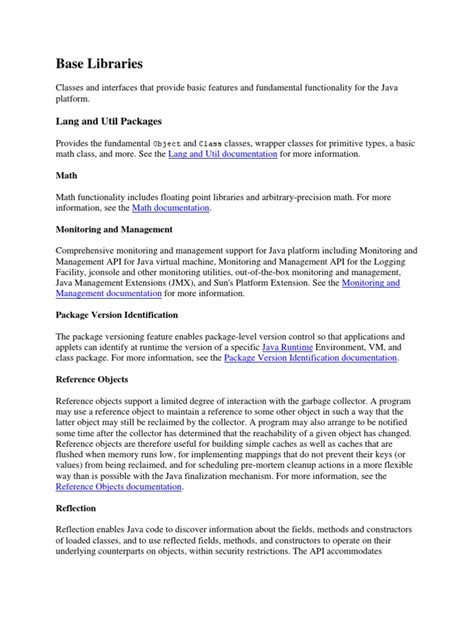base libraries lang and util packages pdf java programming
