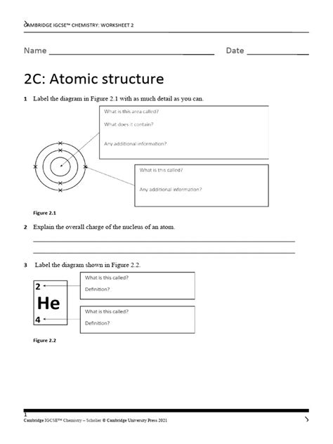 Igcse Chemistry 5ed Tr Ws 2c Pdf Chemical Elements Isotope
