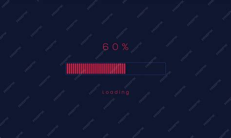 Premium Vector 60 Percent Uploading Progress Bar Red Loading And
