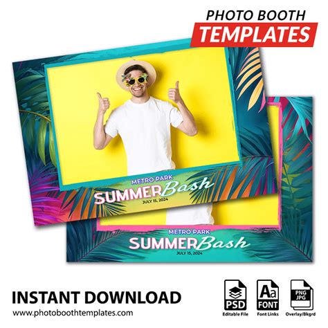 Summer Bash Postcard Photo Booth Templates