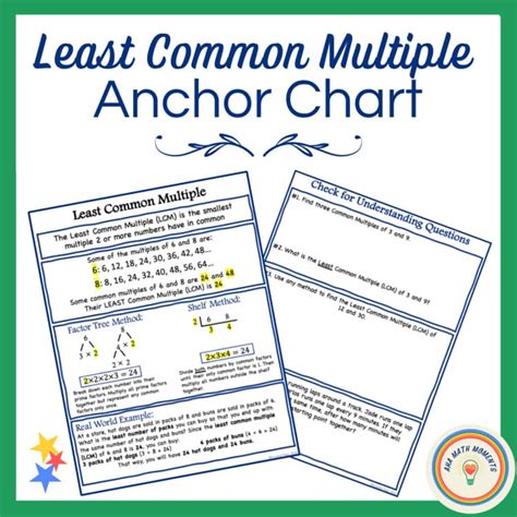 Least Common Multiple Anchor Chart By Aha Math Moments Tpt
