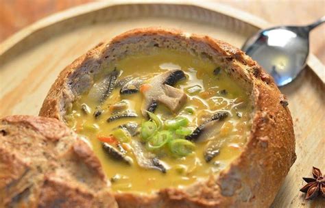 Bread Bowl De Crema De Champiñones