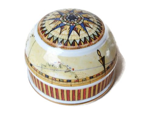 Wedgwood Atlas Compass Paperweight Domed Ceramic Bone China Nautical