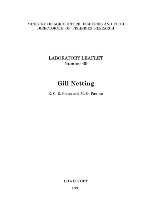 Pdf Gill Netting