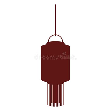 Isolated Silhouette Of An Asian Traditional Lamp Vector Stock Vector