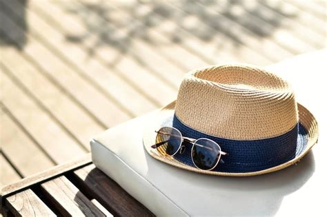 Premium Photo High Angle View Of Sunglasses On Hat