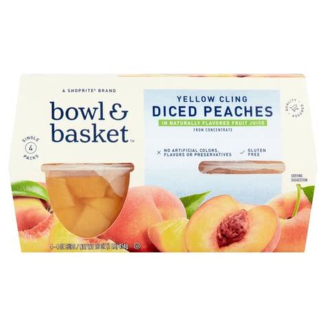 Bowl And Basket Yellow Cling Diced Peaches In Naturally Flavored Fruit