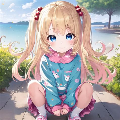 Blonde Girl In Cute Outfit Aipictors