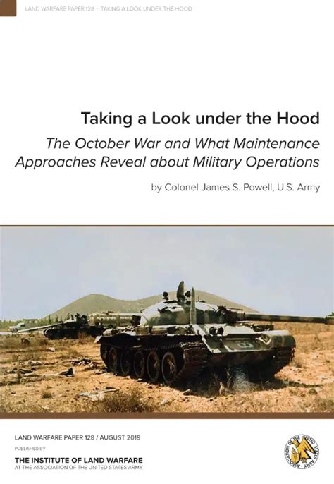 Taking A Look Under The Hood The October War And What Maintenance