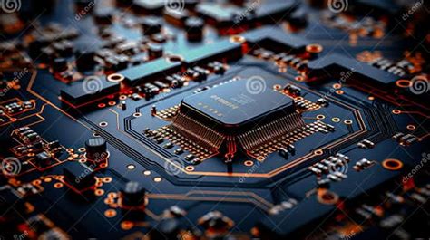 Placa Base Multicapa Que Aloja Microchips Y Controladores Que Alimentan El Fondo De Escritorio