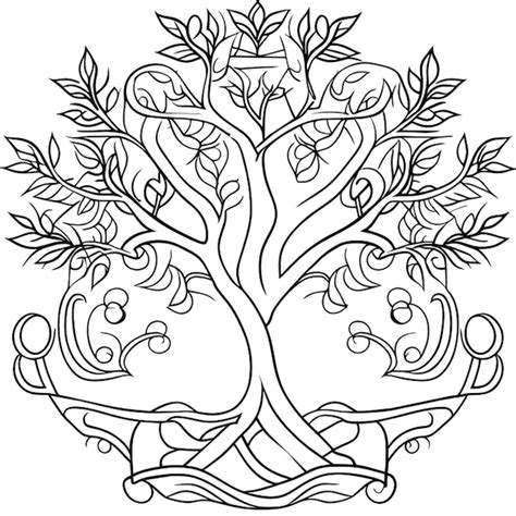 Intricate Tree Colouring Pages Coloring Page World Tree Coloring Page