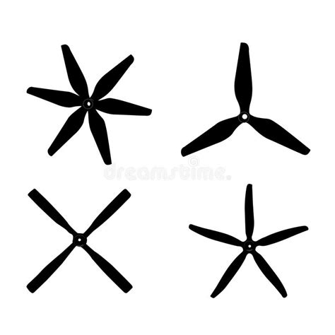 Rotating Propeller Practical Engineering Black Silhouette Vol 01 Stock