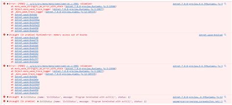 Blazor Wasm Crashes After A Time With Assertion Should Not Be Reached At W1ssrcmonomono