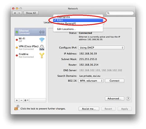 Network Connection Configuration For Mac Os X • European University