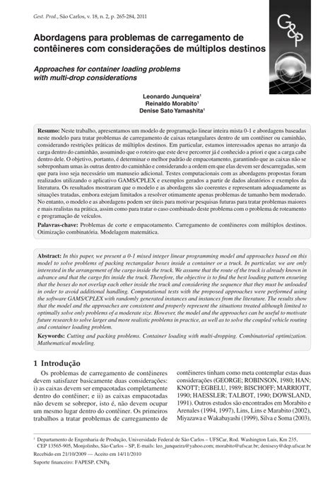 Pdf Approaches For Container Loading Problems With Multi Drop