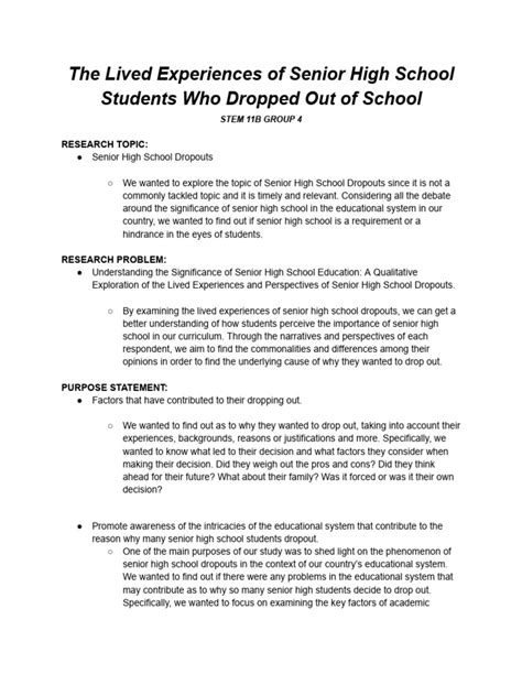 Problem Identification Framework With Sdg Stem11b Group 4 Pdf Curriculum Experience