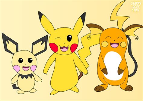 Pichu Pikachu Raichu Plusle Minun