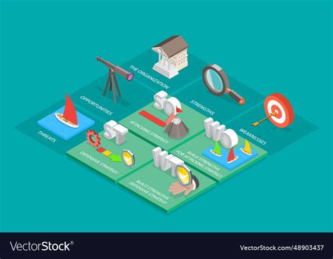 D Isometric Flat Conceptual Royalty Free Vector Image
