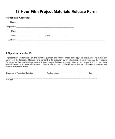 Free 8 Sample Material Release Forms In Ms Word Pdf