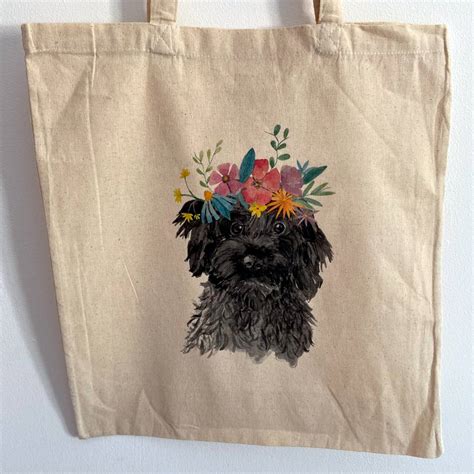Black Cavapoo Tote Bag Pippa And Paper