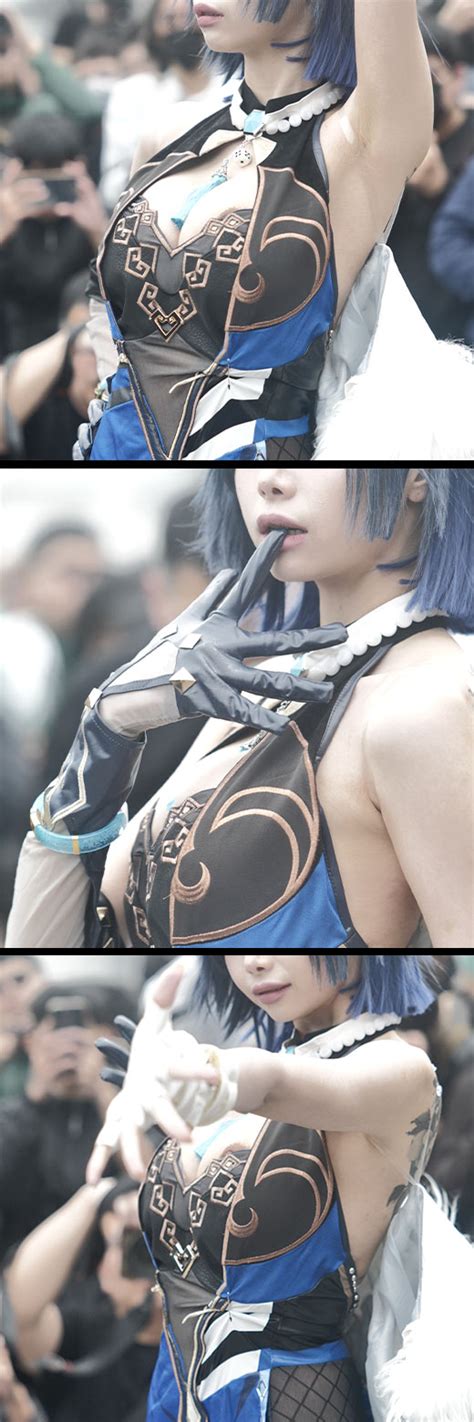 5】夜蘭コスプレイヤーのはみ乳首ハプニング ちらまと