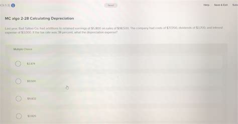 Solved Ch 13 Help Save And Exit Subs Mc Algo 2 28 Calculating