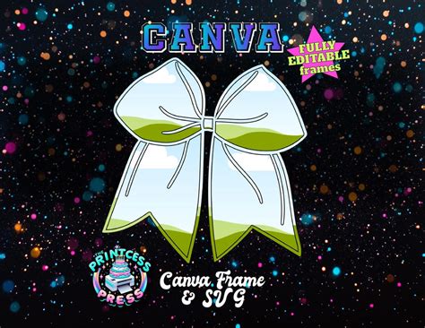 Cheerleader Bow Svg And Canva Frame Any Color Or Image On A Digital