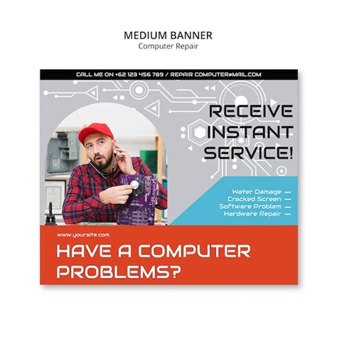 Premium Psd Computer Repair Template Design