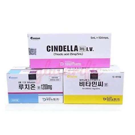 Original Korean Cinderella Skin Whitening Injection 1200mg Packaging