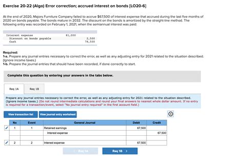 solved exercise 20 22 algo error correction accrued