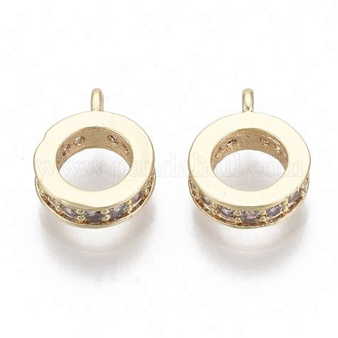 Wholesale Brass Micro Pave Clear Cubic Zirconia Tube Bails