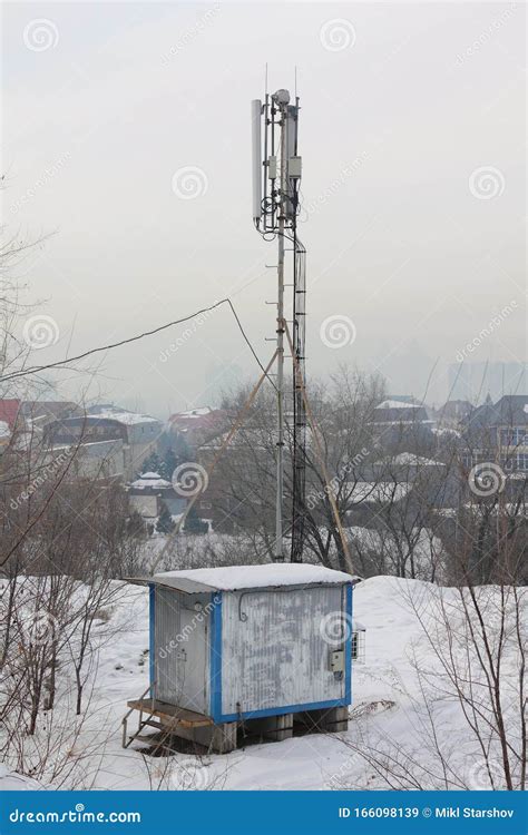 Base Station Of Cellular Communication Stock Image Image Of Houses Panel 166098139