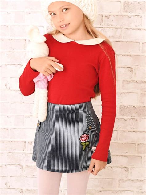 Jupe Courte En Jean Fille Rayures Bleues Blanches Mini Ska La Faute