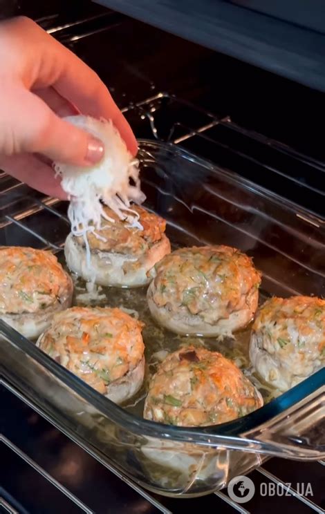 Запечені печериці з сиром рецепт грибів з фаршем в духовці що швидко приготувати на обід