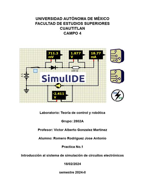 Practica 1 Introduccion al sistema de simulacion de circuitos electricos | Descargar gratis PDF ...