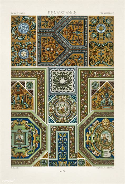 Renaissance Pattern From Lornement Polychrome 1888 By Albert Racinet