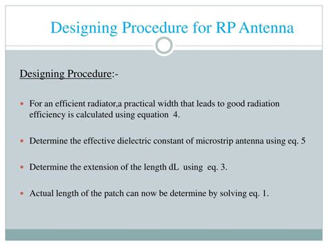 Ppt Design And Simulation Of Rectangular Patch Antenna Powerpoint