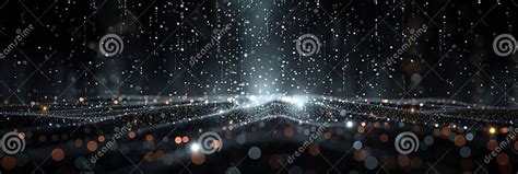 Binary Code Cascading Down Upon A Stark Black Backdrop In This Mesmerizing Display Stock