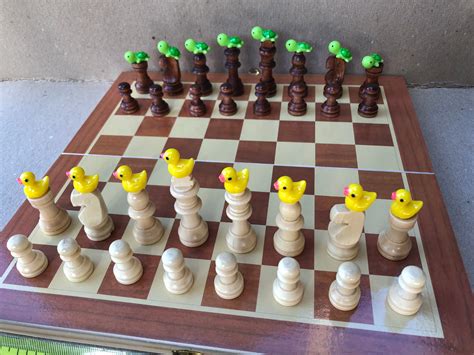 Duck V Turtle Cute Chess Set Etsy