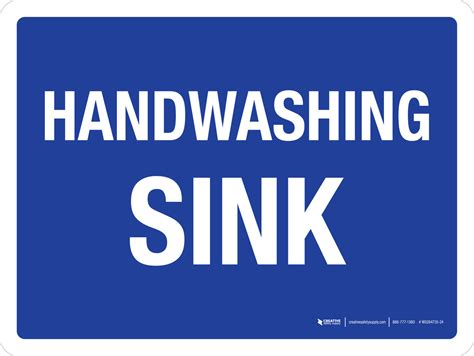 Handwashing Sink Blue Landscape Wall Sign