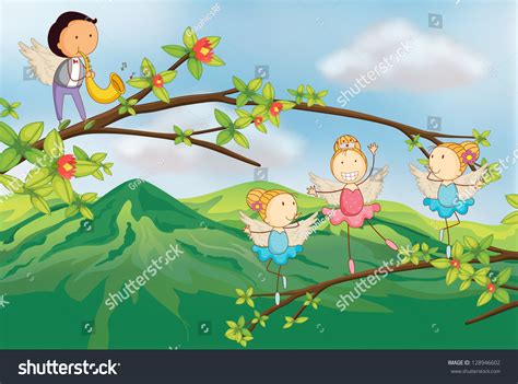 Illustration Dancing Angels Stock Illustration 128946602 Shutterstock