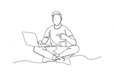 Premium Vector Single One Line Drawing Businessman Pointing His