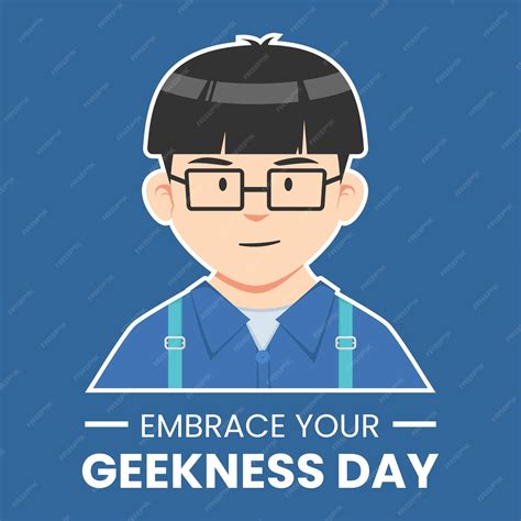 Premium Vector Cute Geek Nerd Head With Hairstyle Wearing Glasses